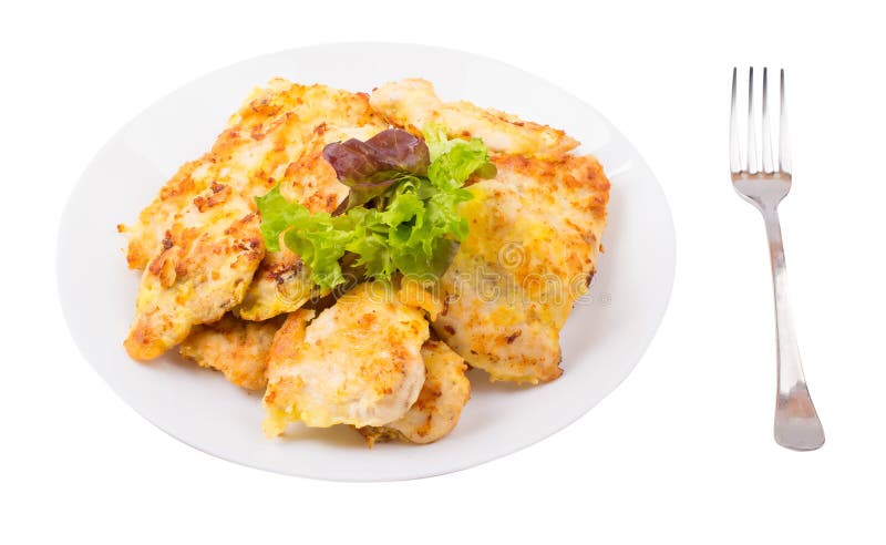 Cutlets with Chicken in a Plate on a Stock Image - Image of cooked ...