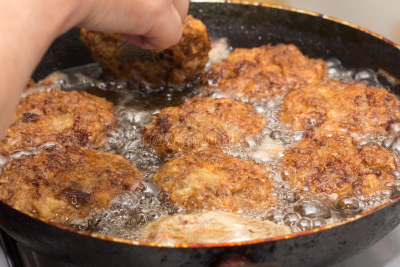Cutlets fried stock photo. Image of bubbles, burnt, calories - 64427828