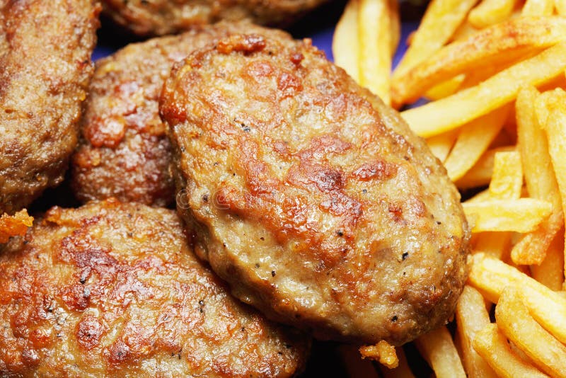 Cutlets with potatoes stock image. Image of food, meat - 18098063
