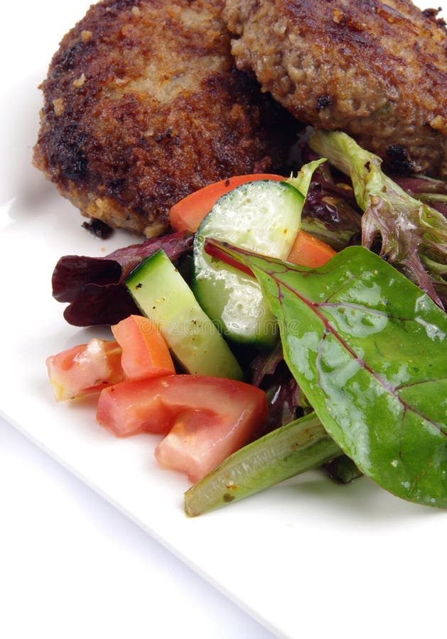 Cutlets with salad stock image. Image of eating, herbs - 27071385