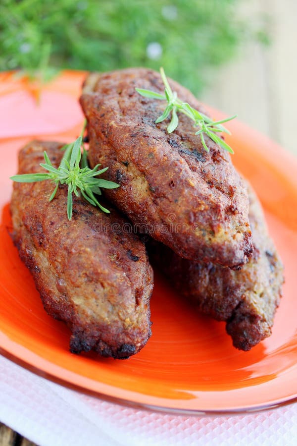 Cutlets with savory stock photo. Image of chop, cutlets - 32892512
