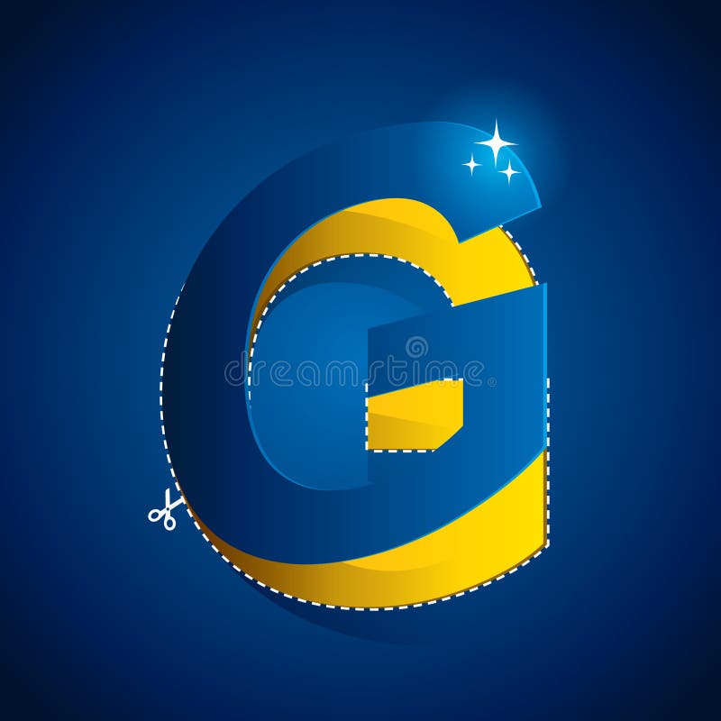 Cutout of Alphabet G. Vector Illustration Decorative Design Stock ...