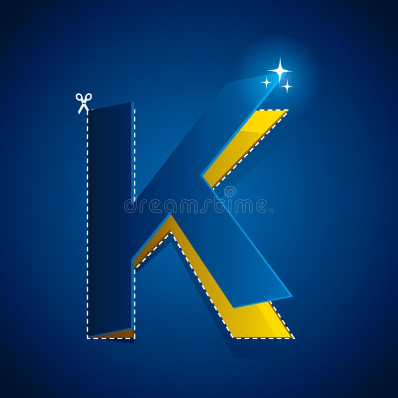 Cutout of Alphabet K. Vector Illustration Decorative Design Stock ...