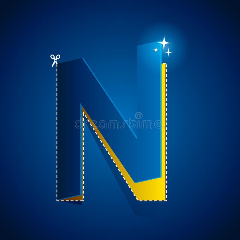 Cutout of Alphabet N. Vector Illustration Decorative Design Stock ...
