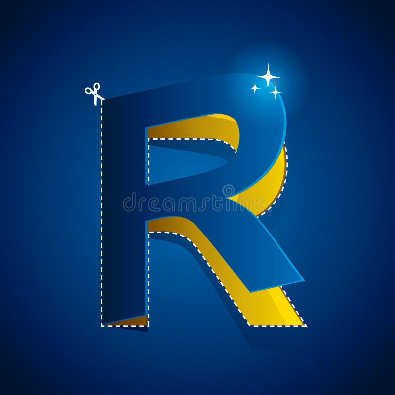 Cutout of Alphabet R. Vector Illustration Decorative Design Stock ...