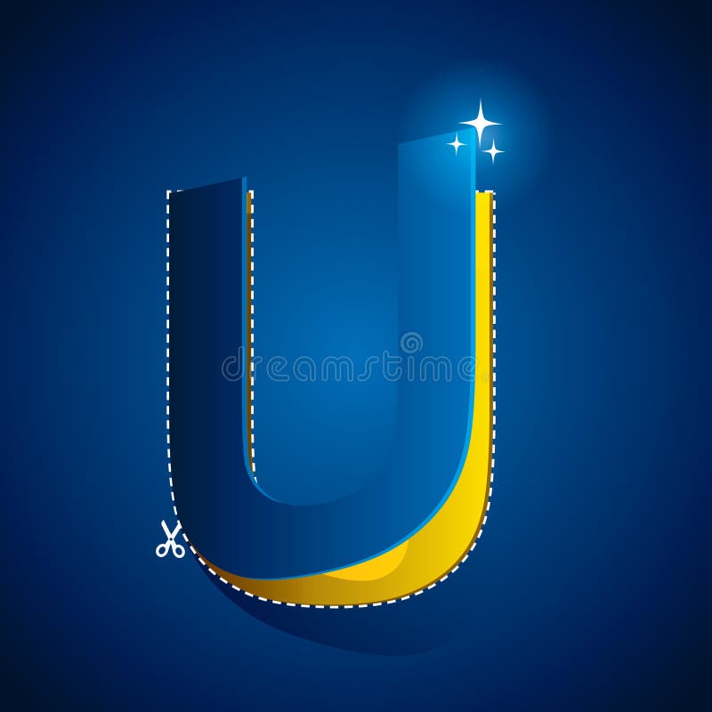 Cutout of Alphabet U. Vector Illustration Decorative Design Stock ...