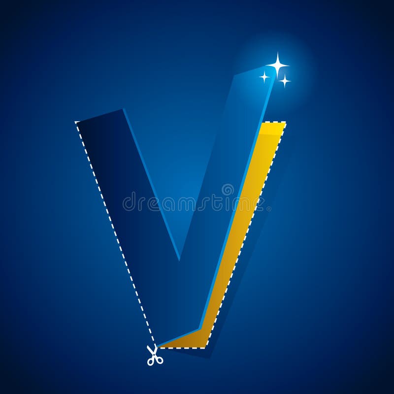 Cutout of Alphabet V. Vector Illustration Decorative Design Stock ...