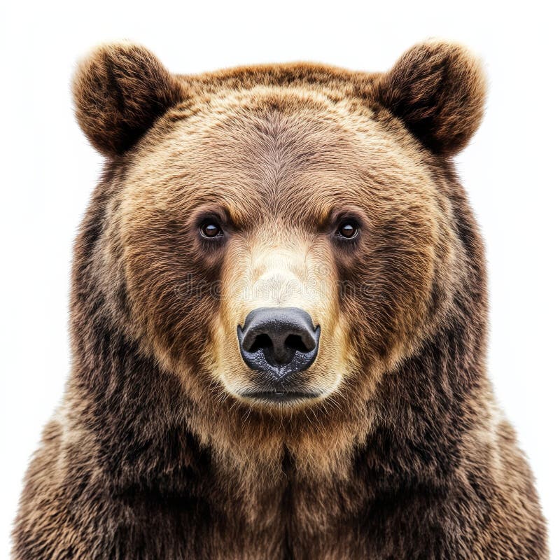 Cutout of a Brown Bear Head on a Transparent Background, PNG. Stock ...