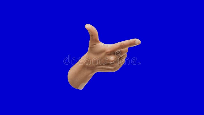 Cutout Hand Gesture Sign Paperfold Stopmotion Isolated on Blue Screen ...