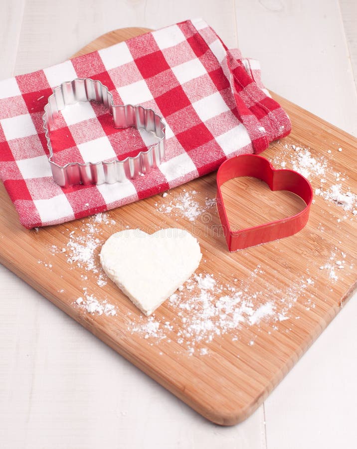 Cutout Heart Cookie from Dough Stock Image - Image of cookie, flat ...