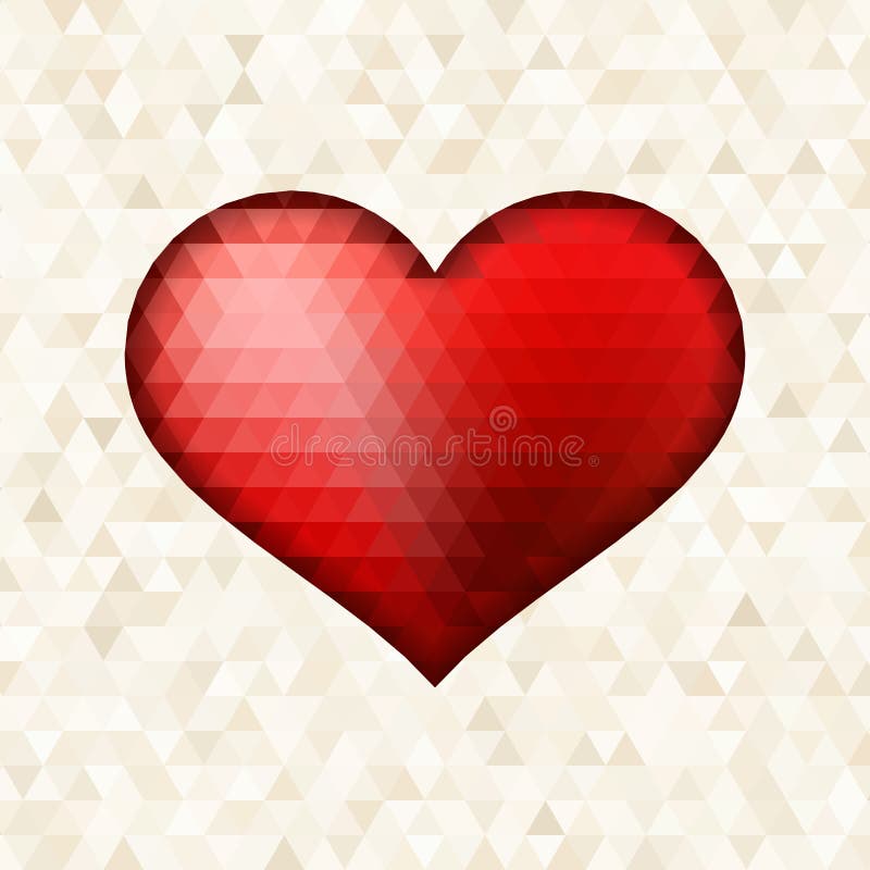 Cutout Heart with Triangles Pattern. + EPS10 Stock Vector ...