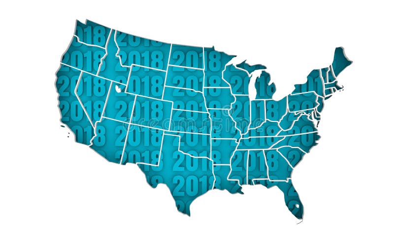 Cutout map of the USA stock illustration. Illustration of geography ...