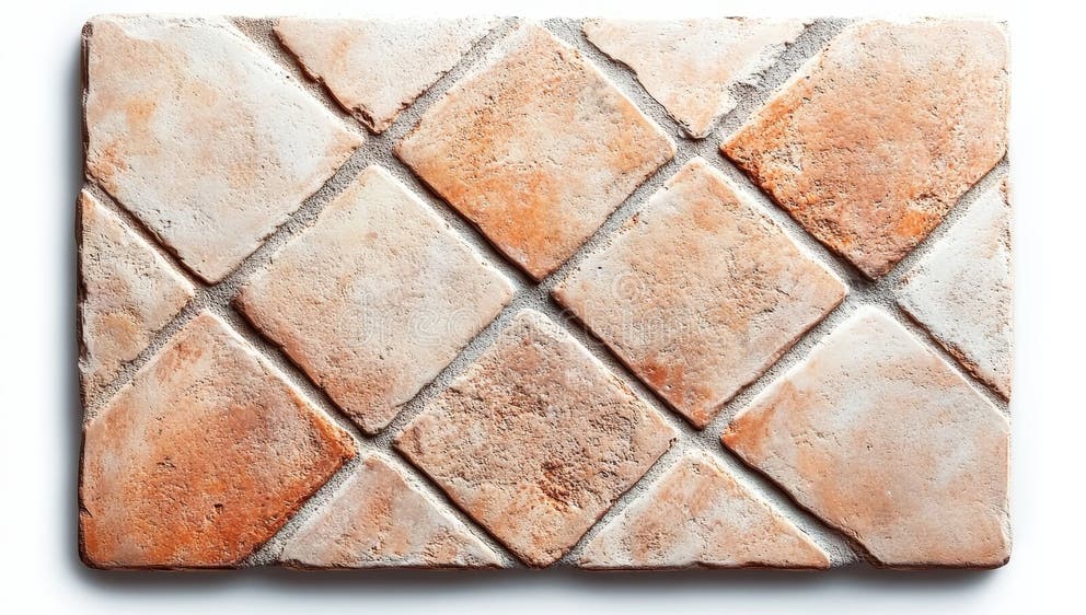 A Cutout of an Orange Tile Floor is Presented in Isolation on a ...