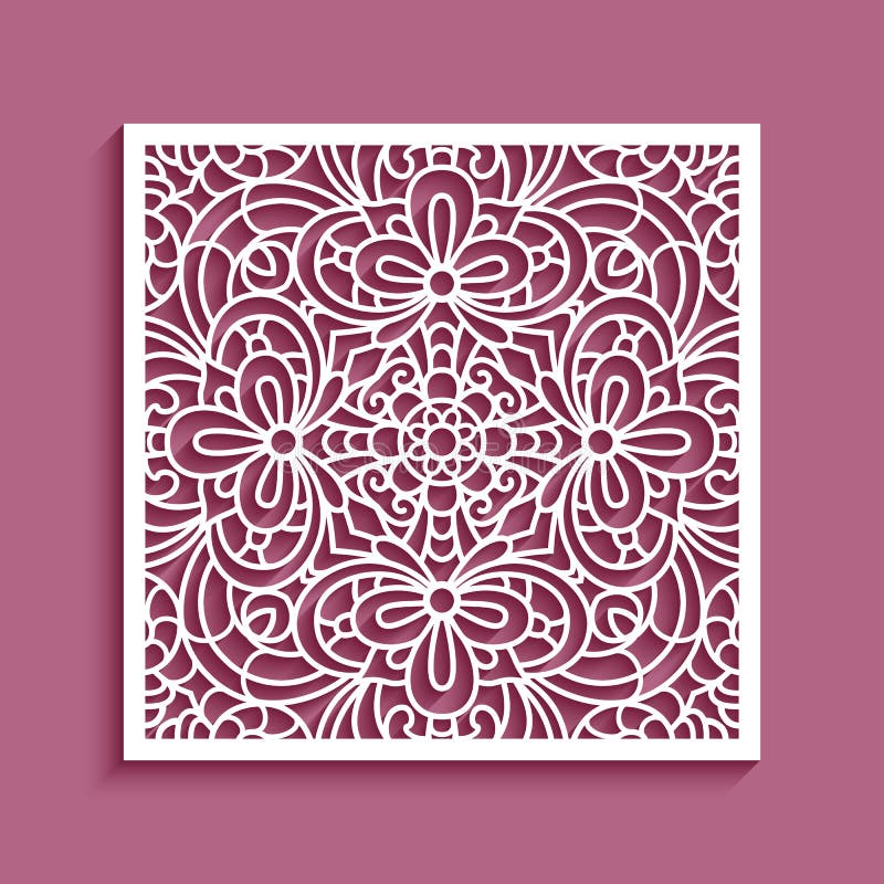 Cutout Paper Element with Square Lace Pattern Stock Vector ...