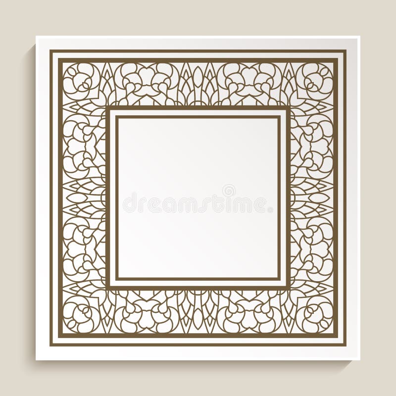 Cutout Paper Frame with Border Pattern Stock Vector - Illustration of ...
