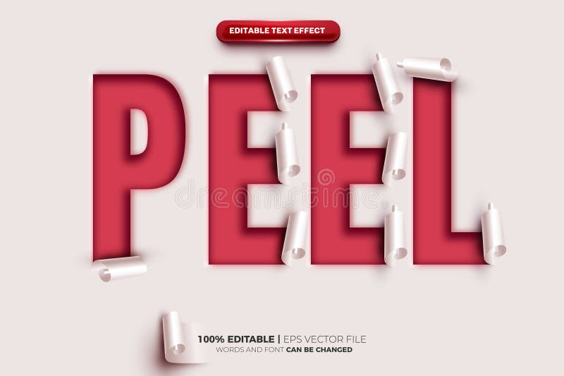 Cutout Peel Paper Note Editable Text Effect Style Stock Vector ...