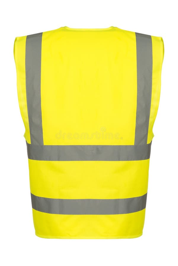 Cutout of Rear of Yellow Safety Vest Stock Photo - Image of rear ...