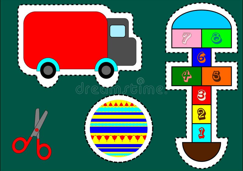Cutouts for kids stock vector. Illustration of sticker - 21907629