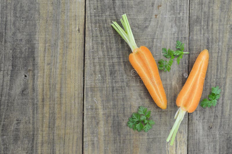 Cuts Fresh Carrot on Wooden Table Rustic Stock Image - Image of natural ...
