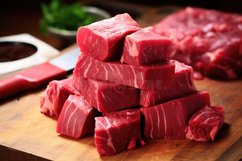 Cuts of Halal Beef on a Butchers Block Stock Image - Image of ...