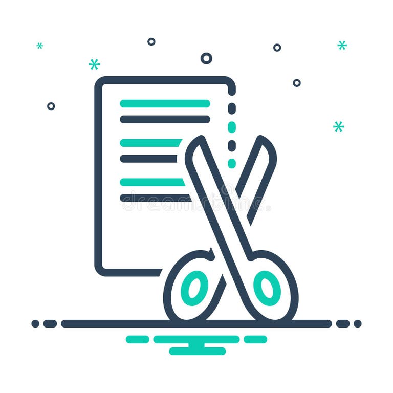 Mix Icon for Cuts, Scissor and Paper Stock Vector - Illustration of ...