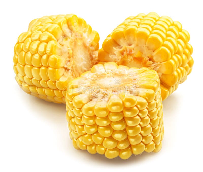 Cuts of Maize Cob or Corn Cob Isolated on White Background Stock Photo ...