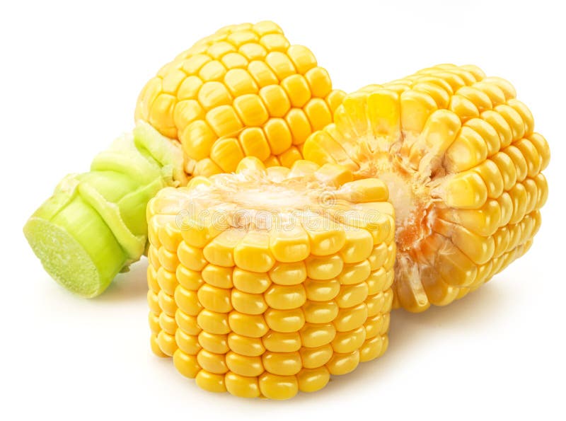 Cuts of Maize Cob or Corn Cob Isolated on White Background Stock Image ...