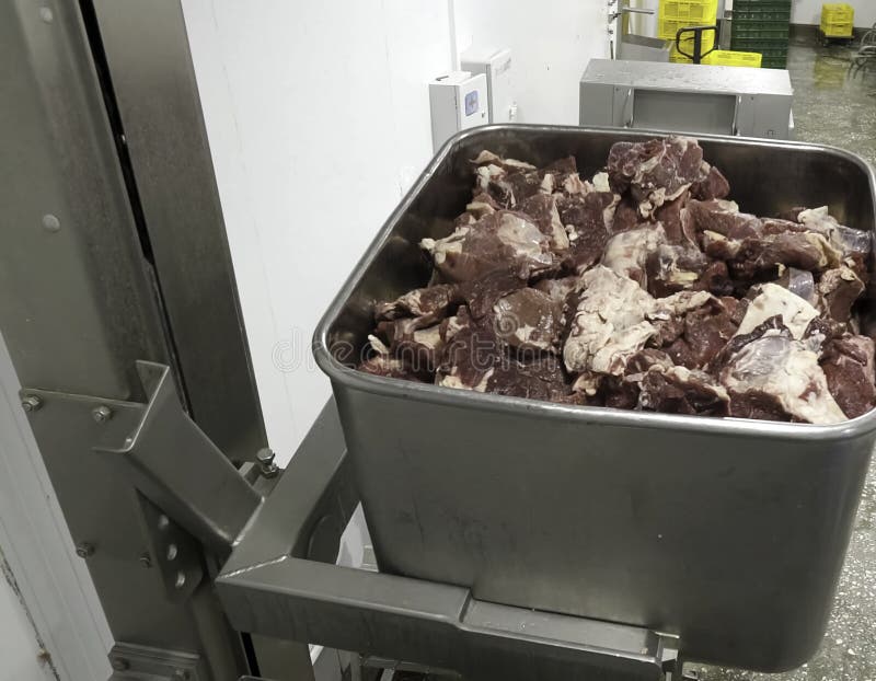 Cuts of Meat Prepared for Grinding into Minced Meat. Meat Shop of Meat ...
