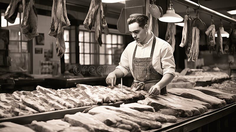 Cuts Processing Meat Production Stock Illustration - Illustration of ...