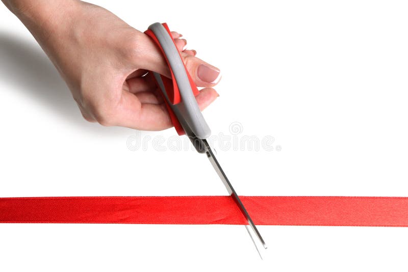 Cuts red ribbon stock image. Image of snip, activity - 73075959