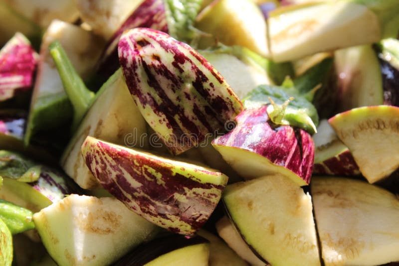Cutted Brinjal As Background Stock Photo - Image of pepper, dish: 261196758
