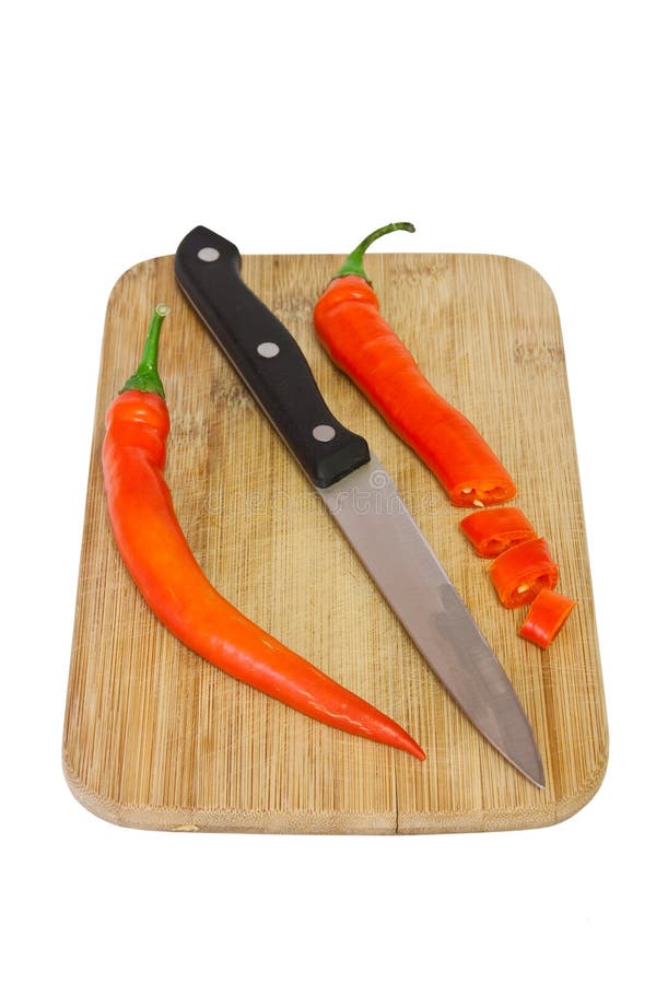 Cutted chilli pepper stock photo. Image of knife, chop - 22058076