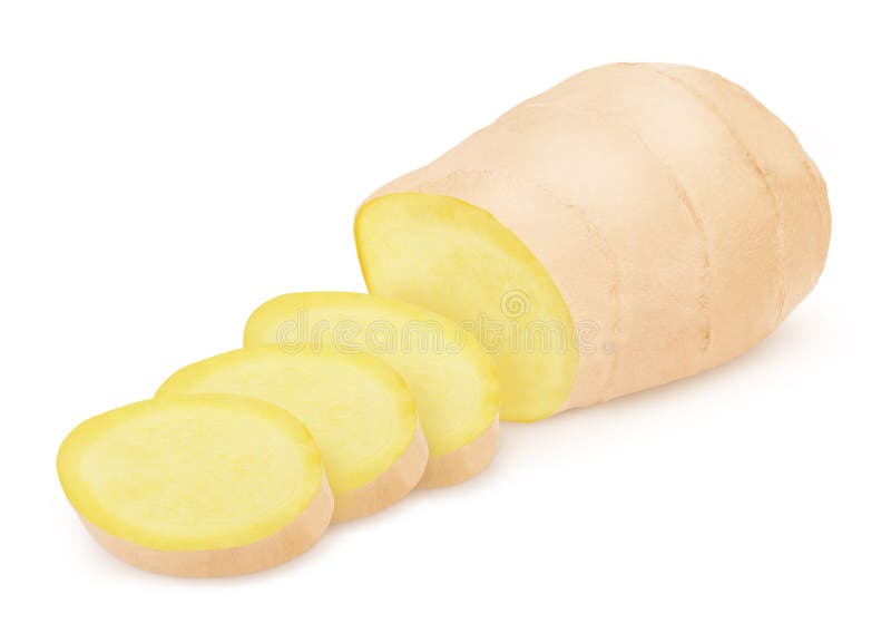 Cutted Ginger Isolated on a White Background. Stock Image - Image of ...