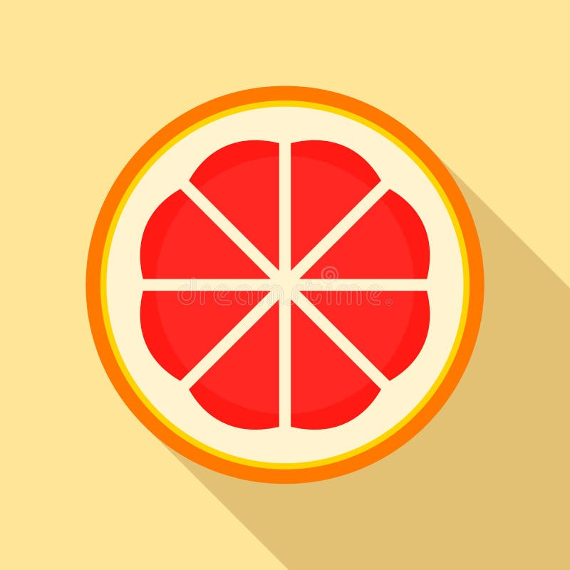 Cutted Grapefruit Icon, Flat Style Stock Vector - Illustration of ...