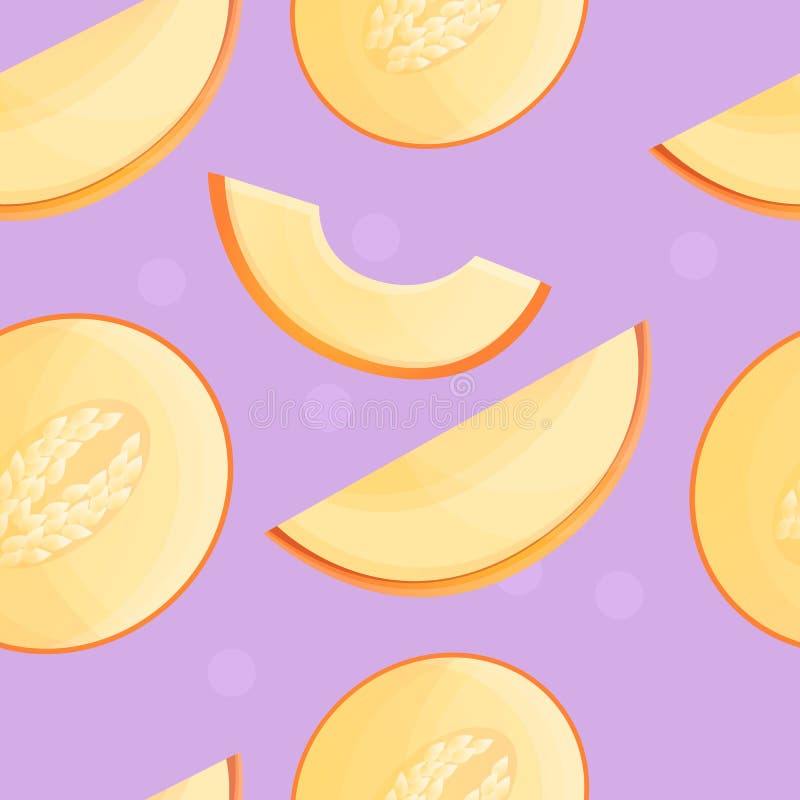 Cutted Melon Pattern, Cartoon Style Stock Vector - Illustration of ...