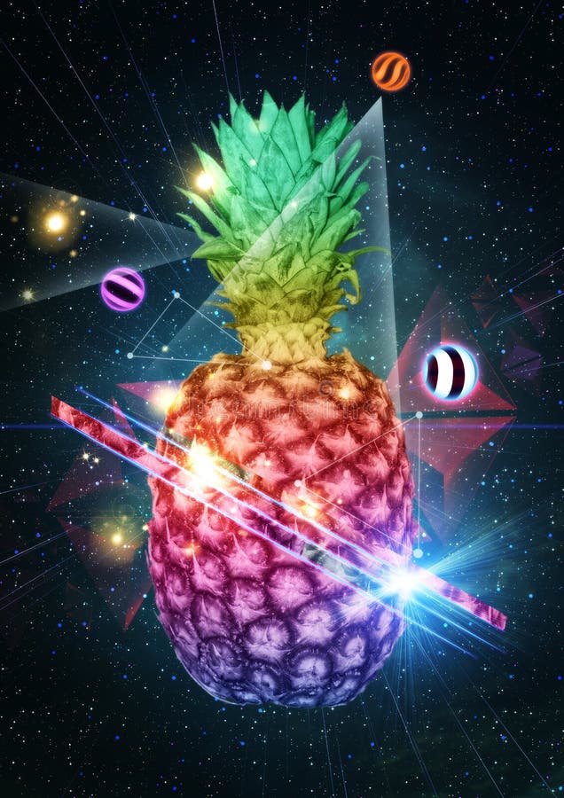 Cutted pineapple poster stock illustration. Illustration of poster ...