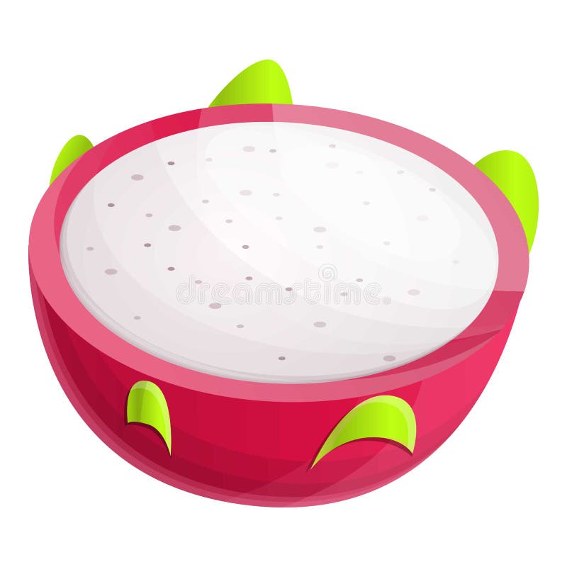 Cutted Pitaya Icon, Cartoon Style Stock Vector - Illustration of ...