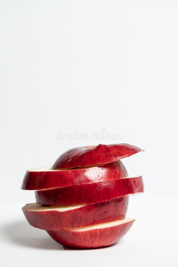 Cutted Red Apple stock image. Image of reddish, internal - 13980443
