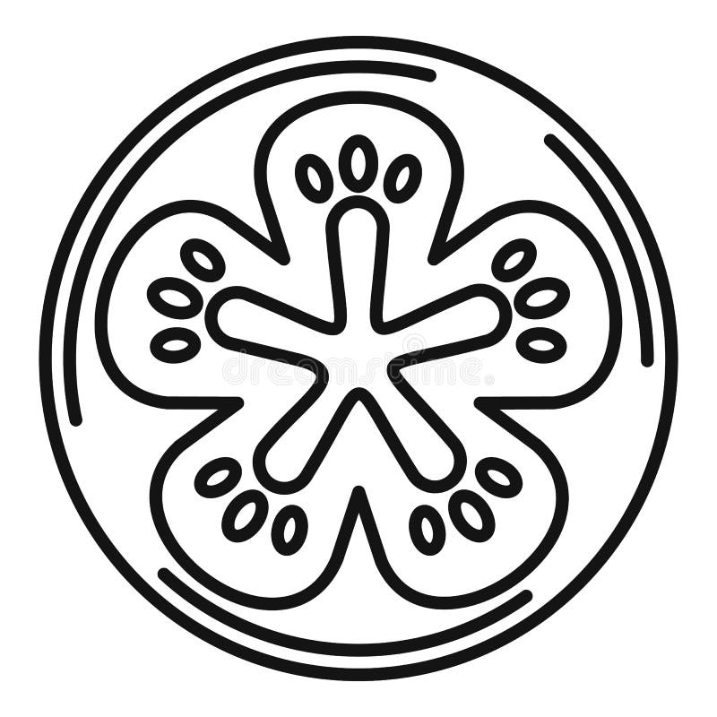 Cutted Tomato Icon, Outline Style Stock Vector - Illustration of ...