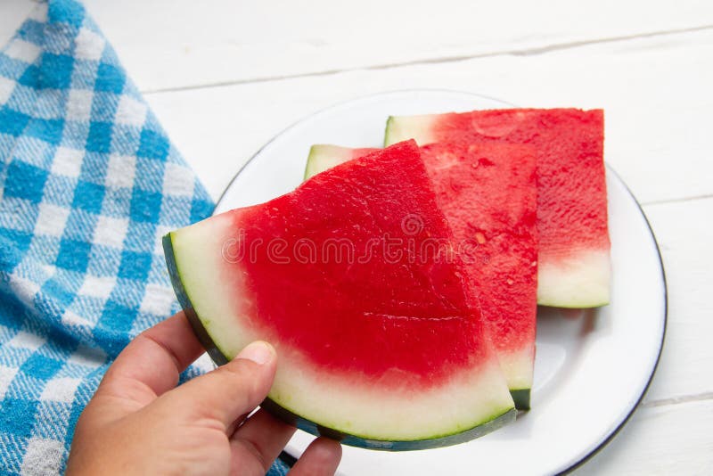 Cutted Watermelon Fruit without Seeds Stock Image - Image of delicious ...