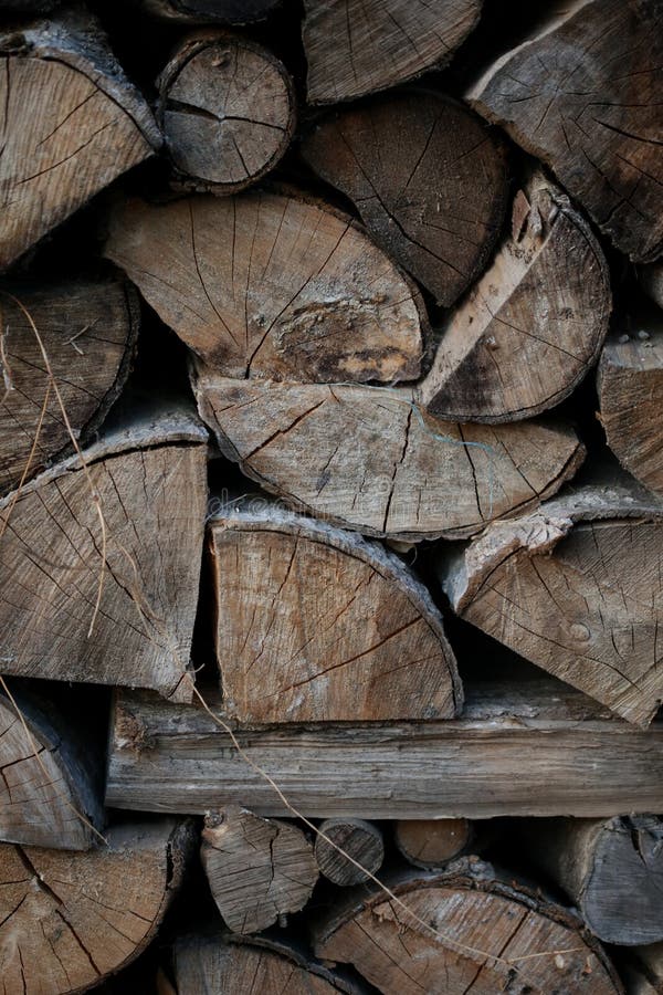 Cutted Wood Ready for Fire Close Up Background Modern High Quality ...