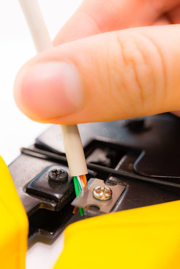 Cutter Cutting a Network Cable on White Background Stock Image - Image ...