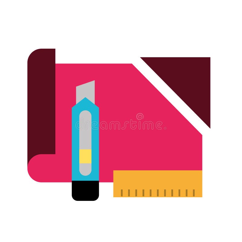 Cutter Graphic Design Cut Paper Ruler Work Stock Vector - Illustration ...