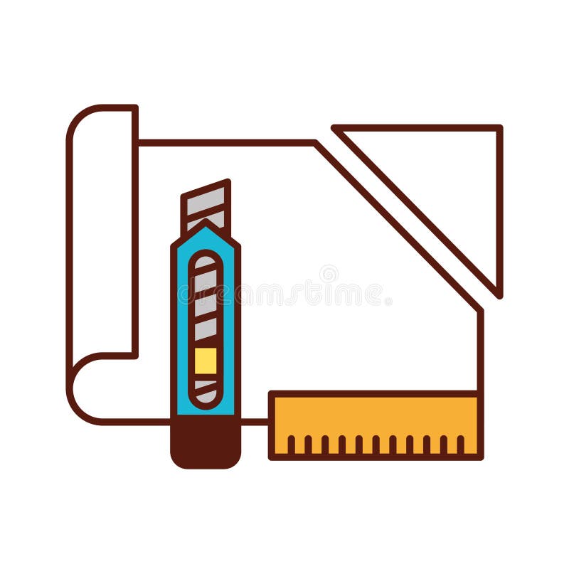 Cutter Graphic Design Cut Paper Ruler Work Stock Vector - Illustration ...