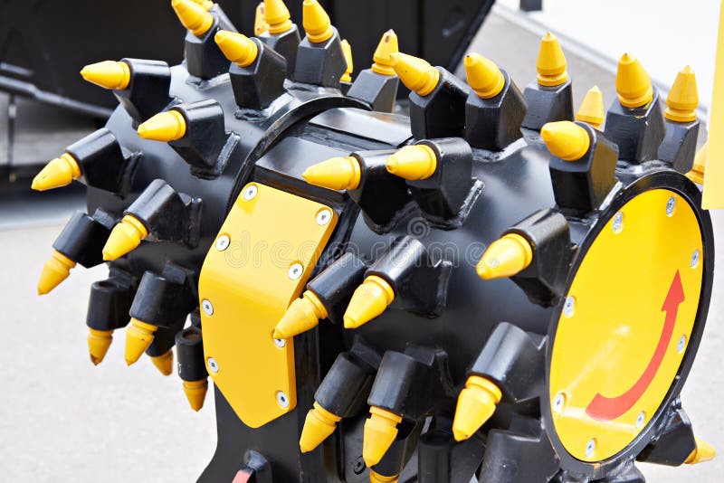 Drum Cutter Excavator Attachment Stock Image - Image of tool, machine ...