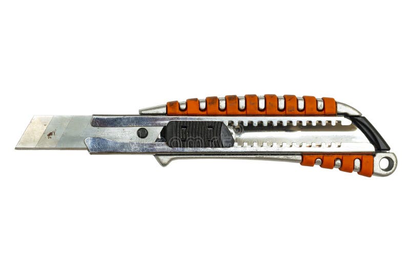 Cutter Knife Isolated on White Clipping Path. Stock Image - Image of ...