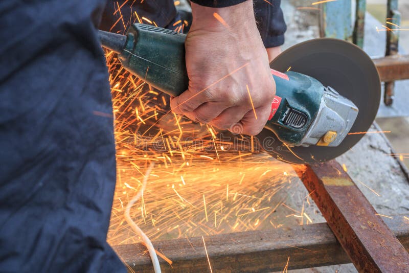 Cutter for metal stock image. Image of worker, disc, workshop - 51373319