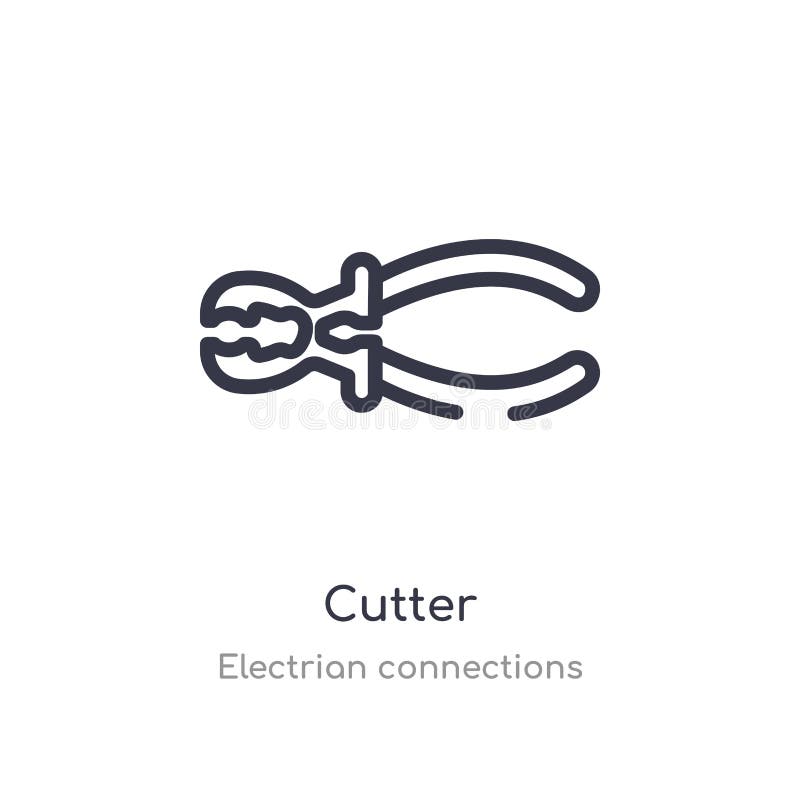 Cutter Outline Icon. Isolated Line Vector Illustration from Electrian ...