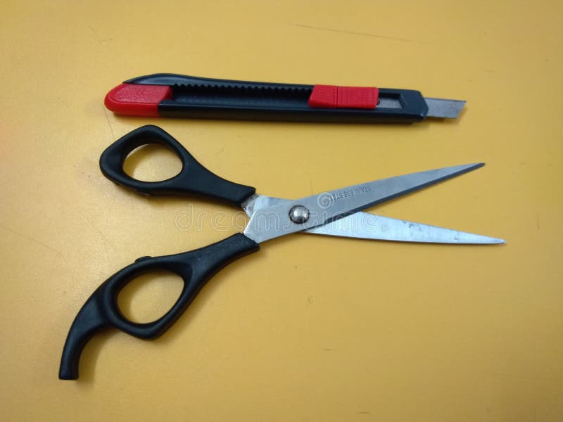 Cutter and scissors stock photo. Image of scissors, cutter - 132049652