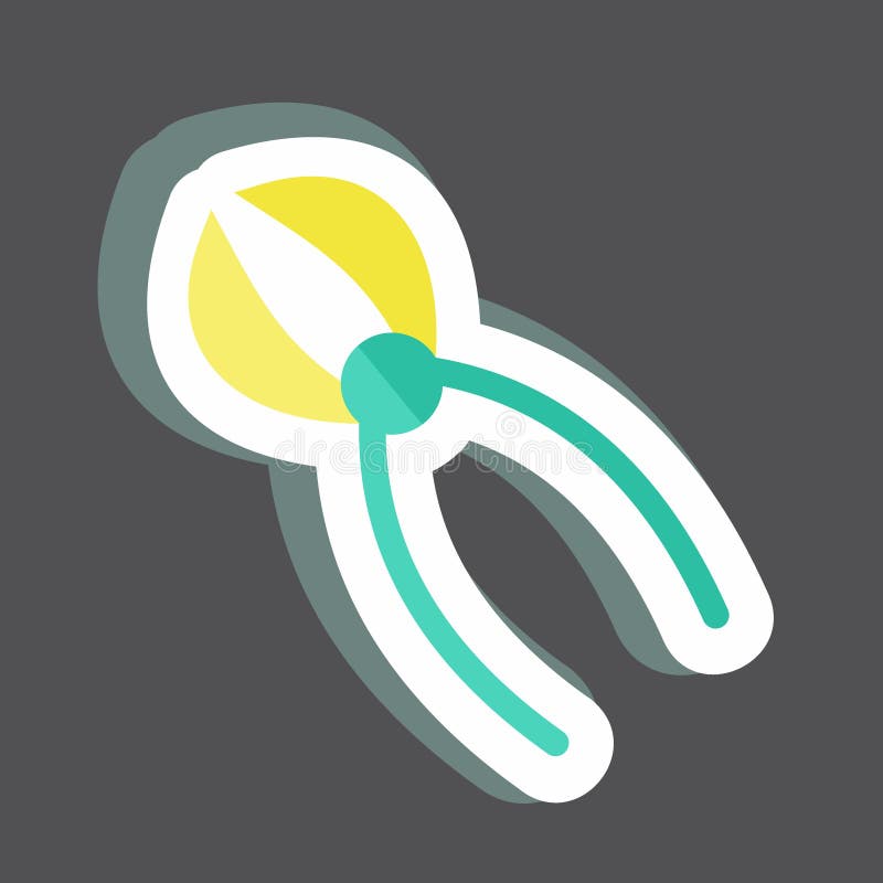 Cutter Sticker in Trendy Isolated on Black Background Stock ...